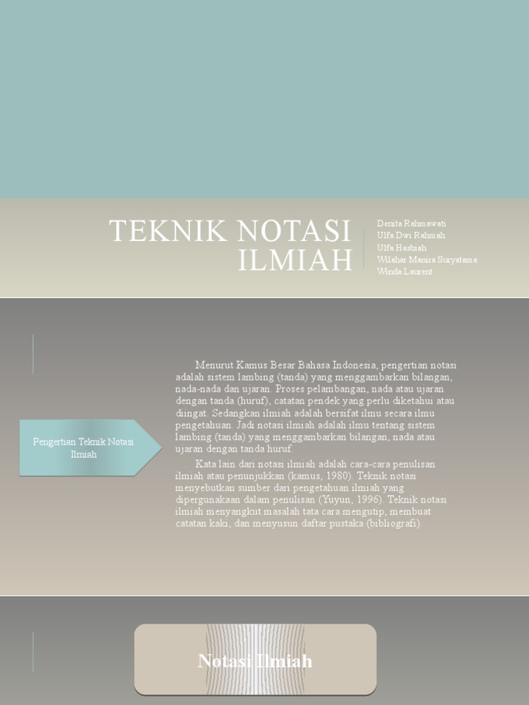 New Teknik Notasi Ilmiah | PDF