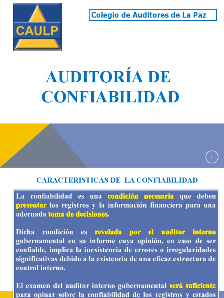 Auditoría de Confiabilidad de Registros | PDF | Contralor | Auditoría