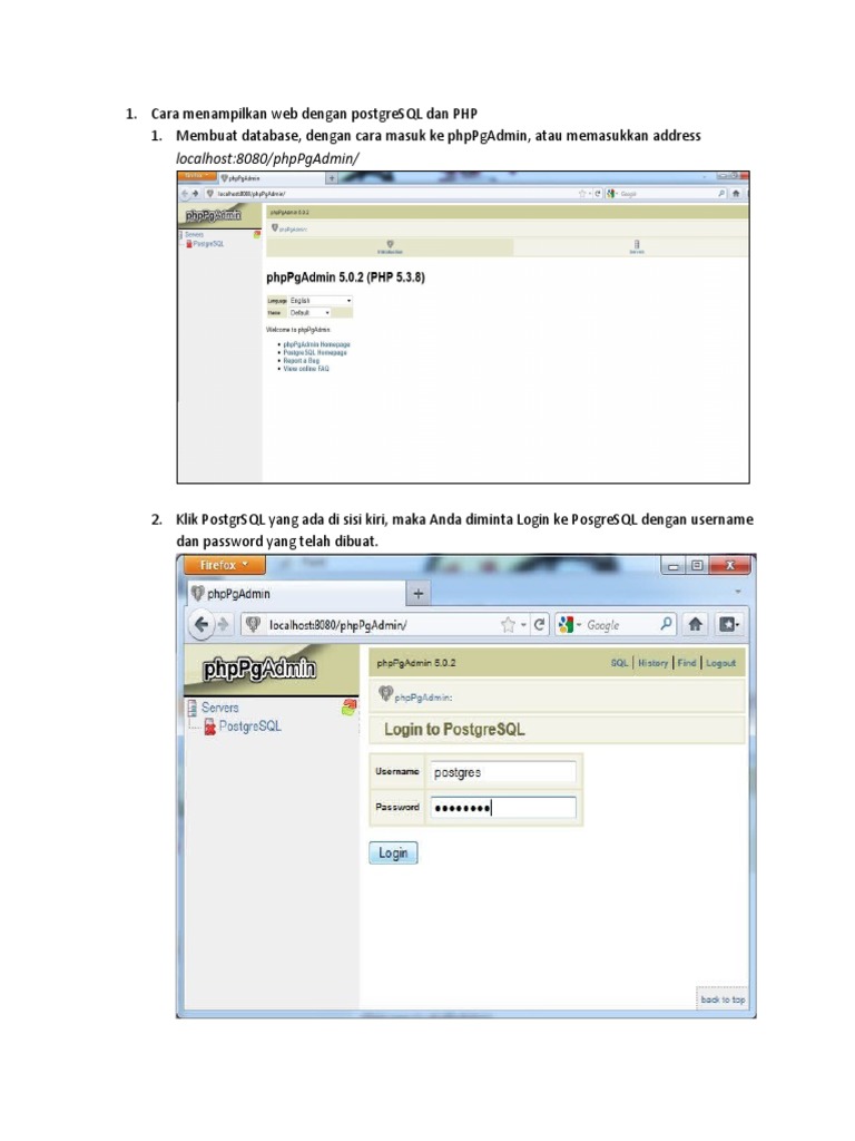 Web Sederhana dengan PostgreSQL & PHP | PDF