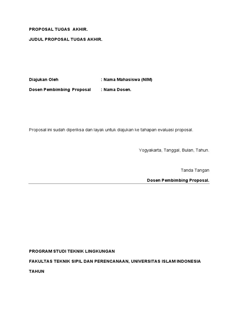 Template Proposal TA TL UII 2020 | PDF