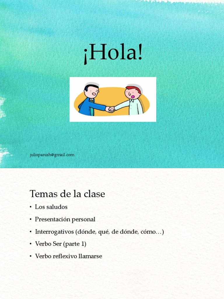 Clase: ¡Hola! Español A1 | PDF