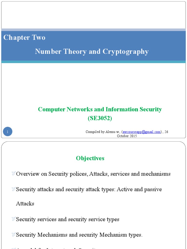 Chapter Two Number Theory and Cryptography: Computer Networks and ...