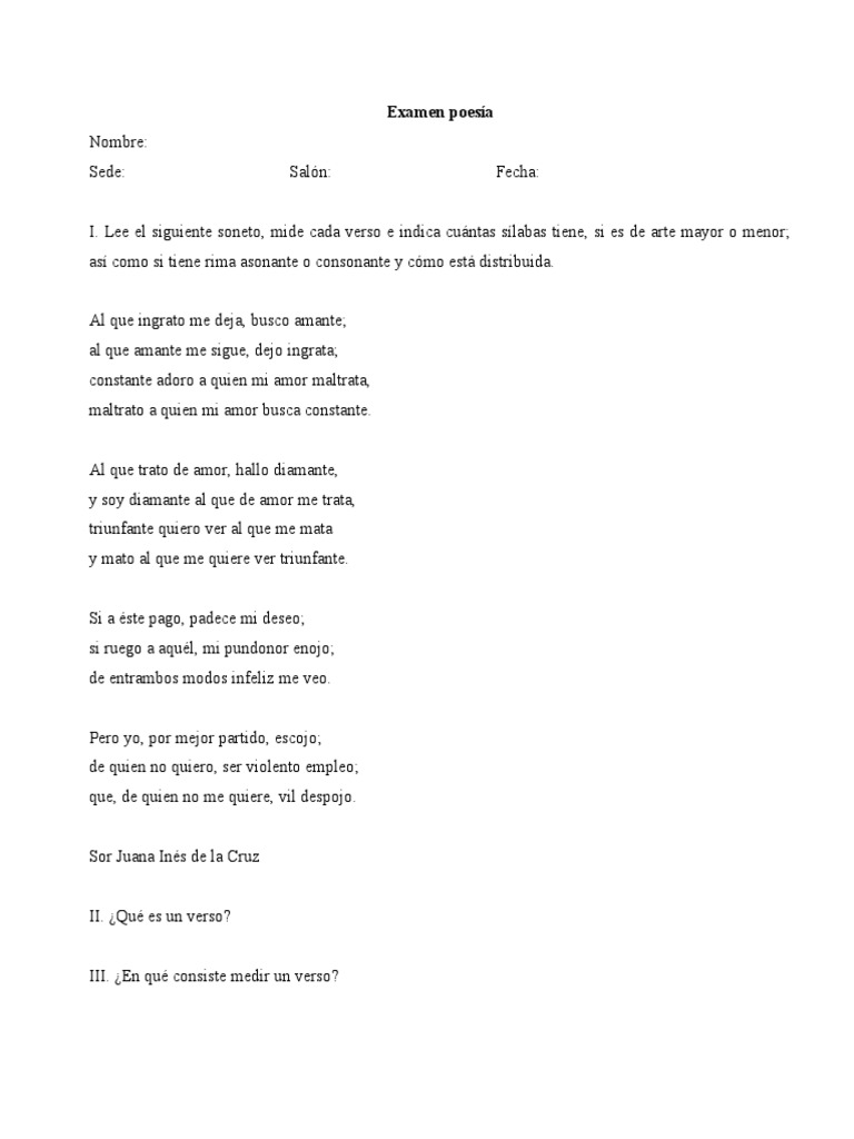 Examen Poesía | PDF