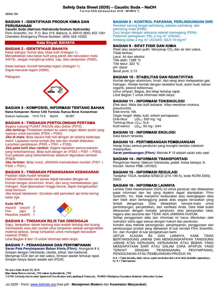 SDS - Caustic Soda - NaOH | PDF