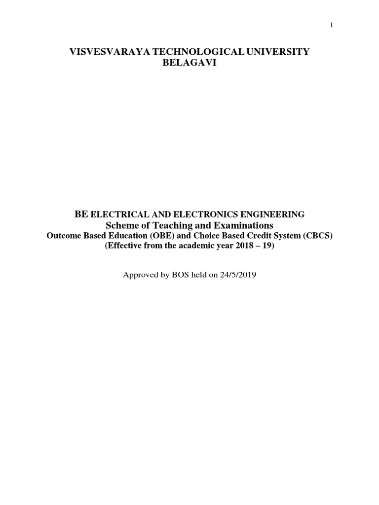 Visvesvaraya Technological University Belagavi | PDF | Course Credit ...