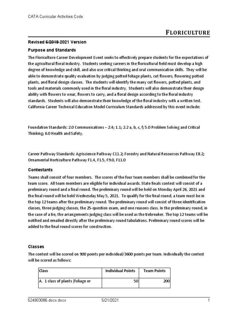 2021 Floriculture | PDF | Floristry | Flowers