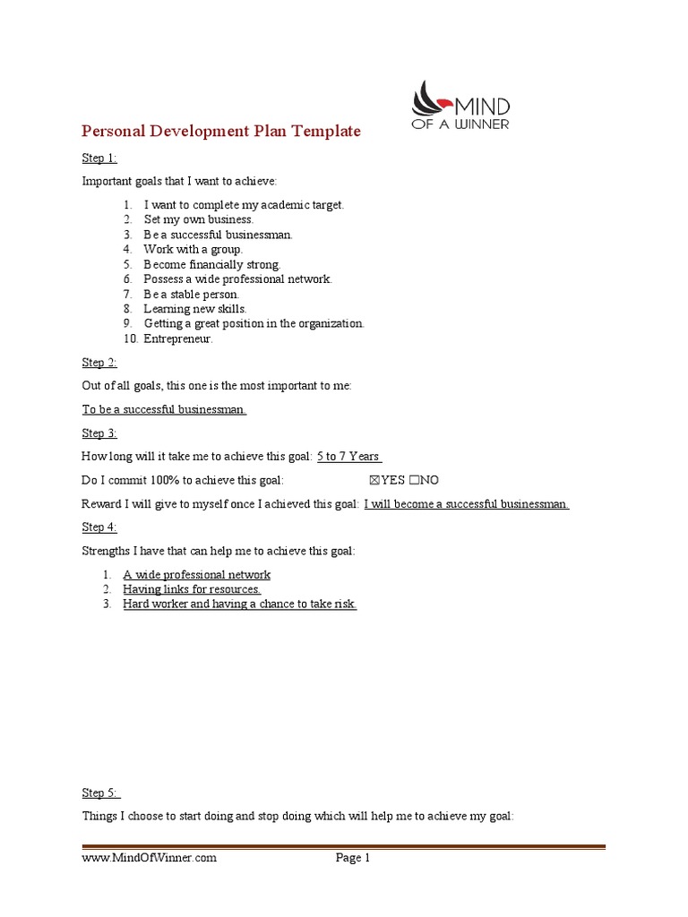 Personal-Development-Plan (Final Project) | PDF | Startup Company ...