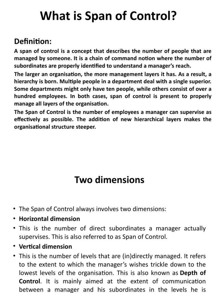 What Is Span of Control?: Definition | PDF | Hierarchy | Communication