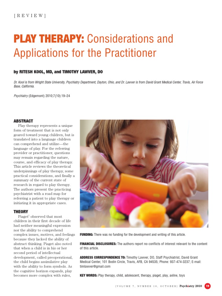 Play Therapy Considerations and Applications Fir The Practitioner | PDF ...