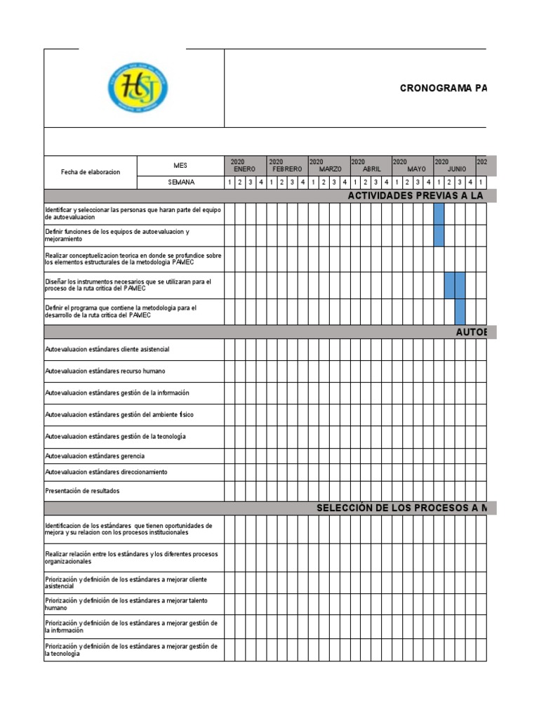 Cronograma PAMEC 2020-2022 | PDF | Business | Science