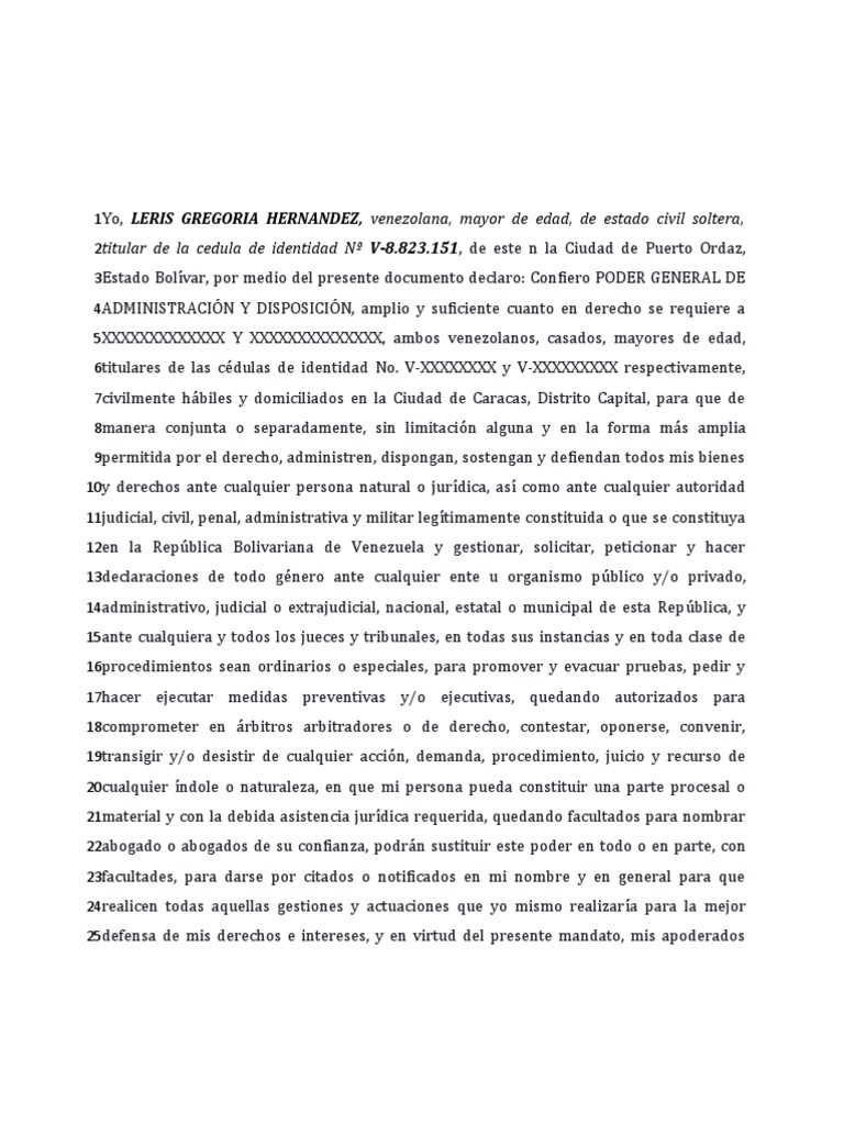 Modelo de Poder de Administración y Disposición | PDF | Cheque | Bancos