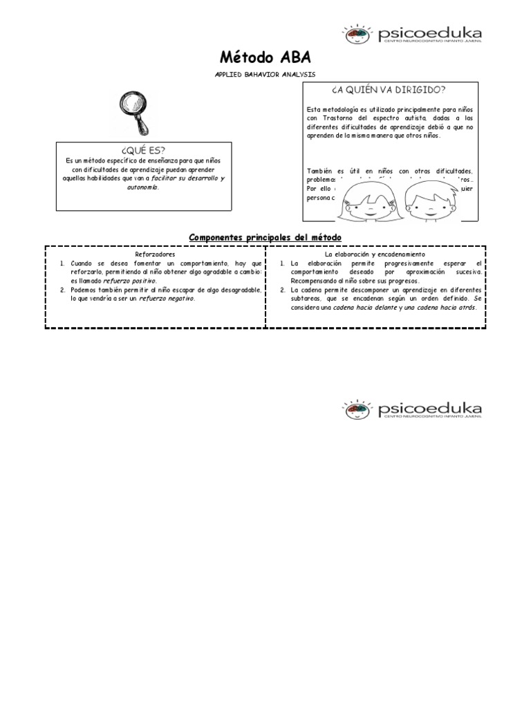 Método ABA para Niños con Autismo | PDF
