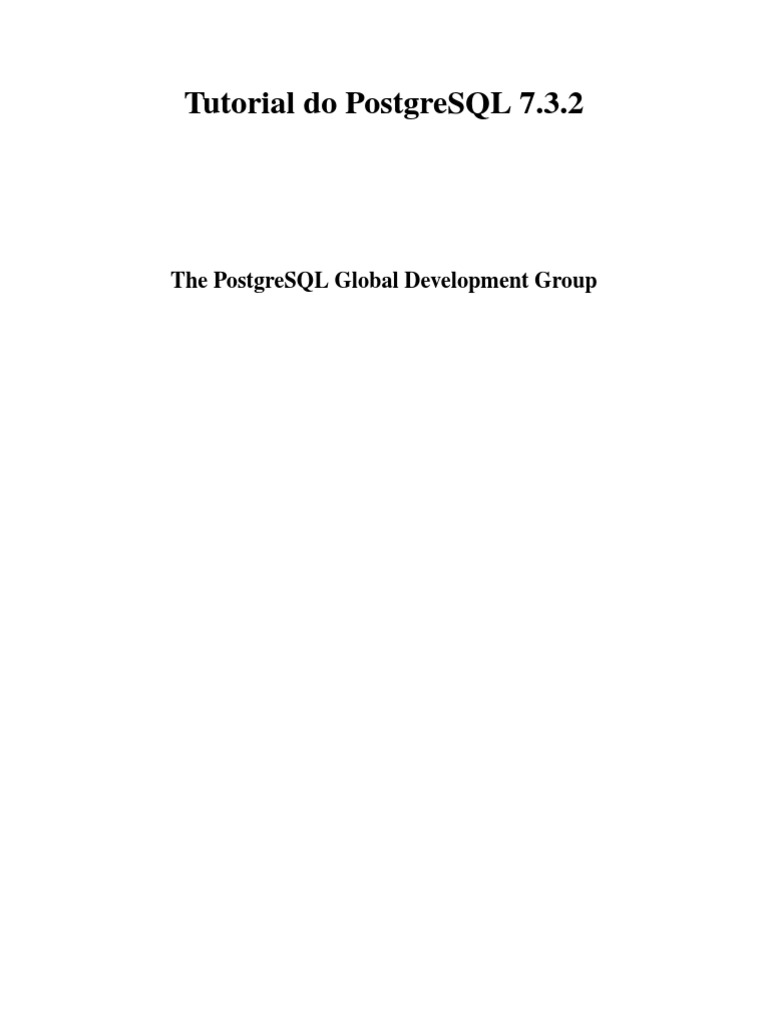 Tutorial PostgreSQL | PDF | Postgre SQL | Modelo cliente – Servidor