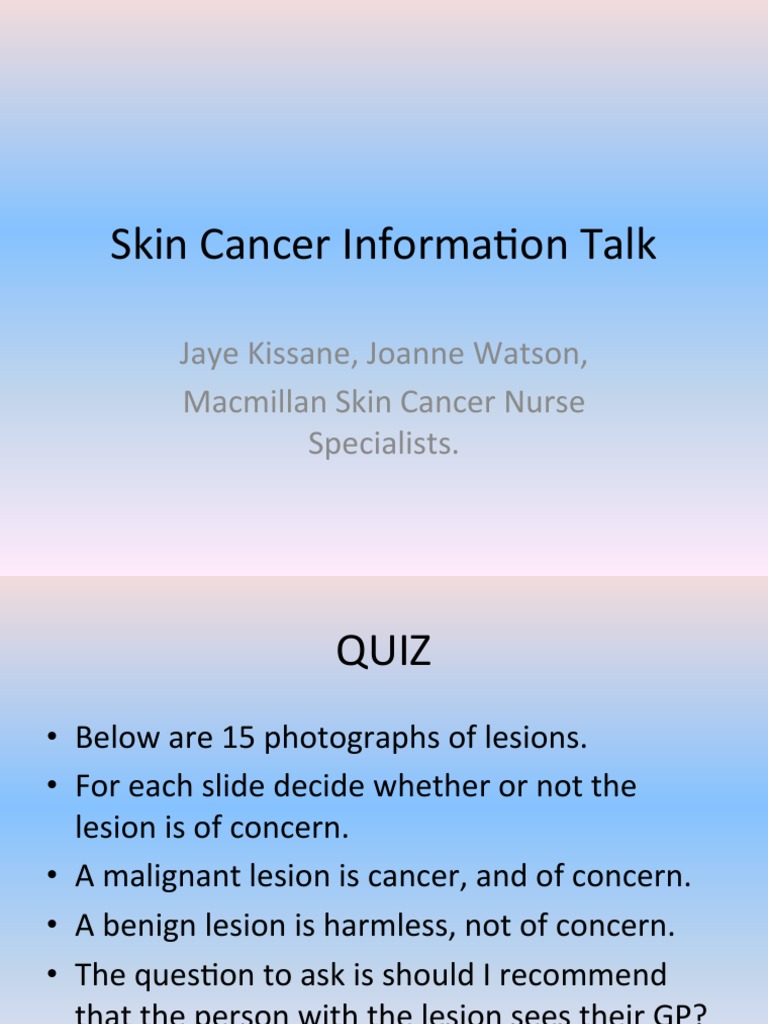 Skin Cancer Quiz | PDF