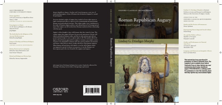 Roman Republican Augury Freedom and Cont | PDF | Roman Empire | Roman ...