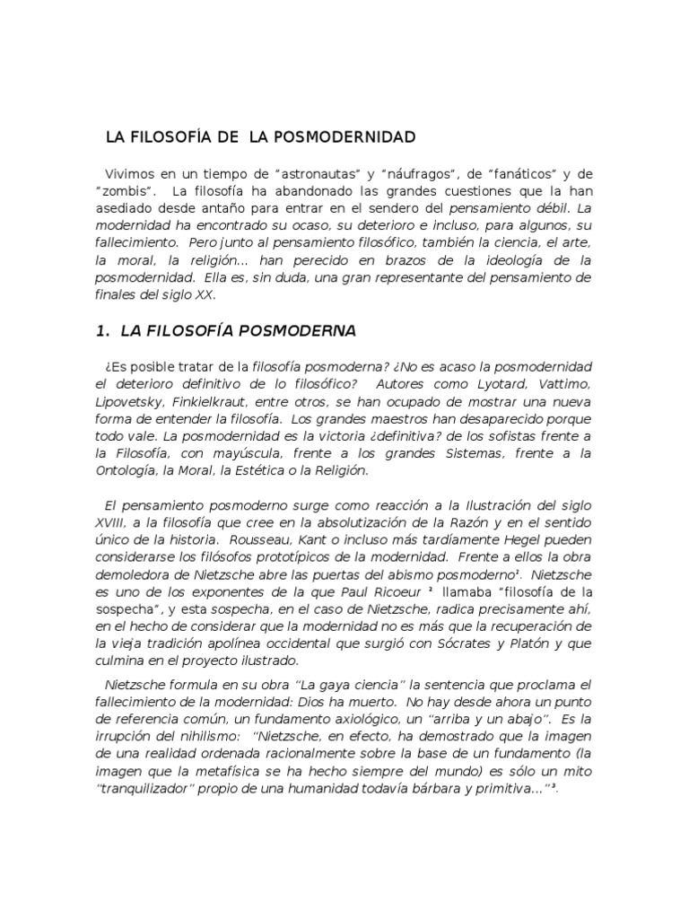 La Filosofía Posmoderna Desmitificada | PDF | Science | Friedrich Nietzsche