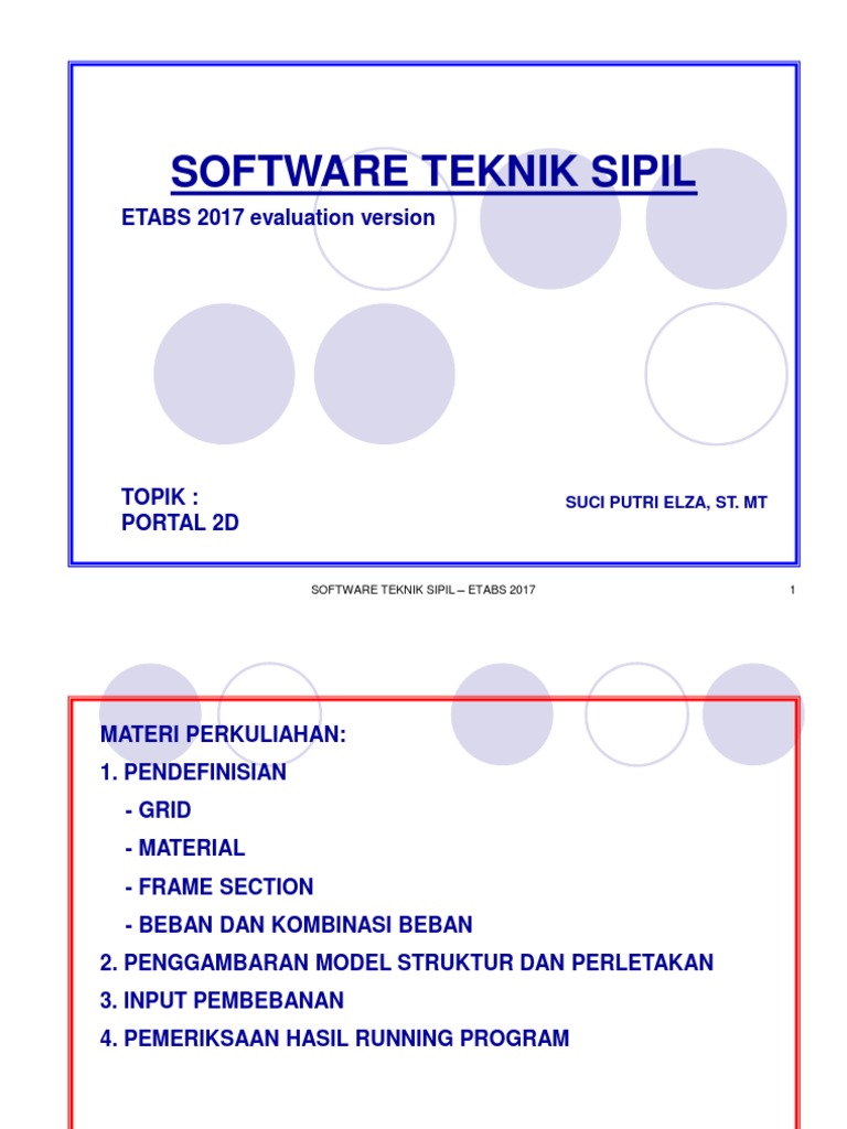 Struktur Portal 2D dengan ETABS 2017 | PDF
