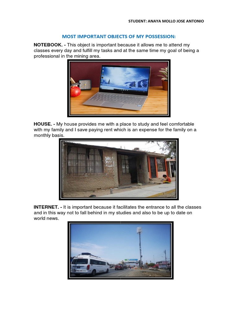 Most Important Objects of My Possession:: NOTEBOOK. - This Object Is ...