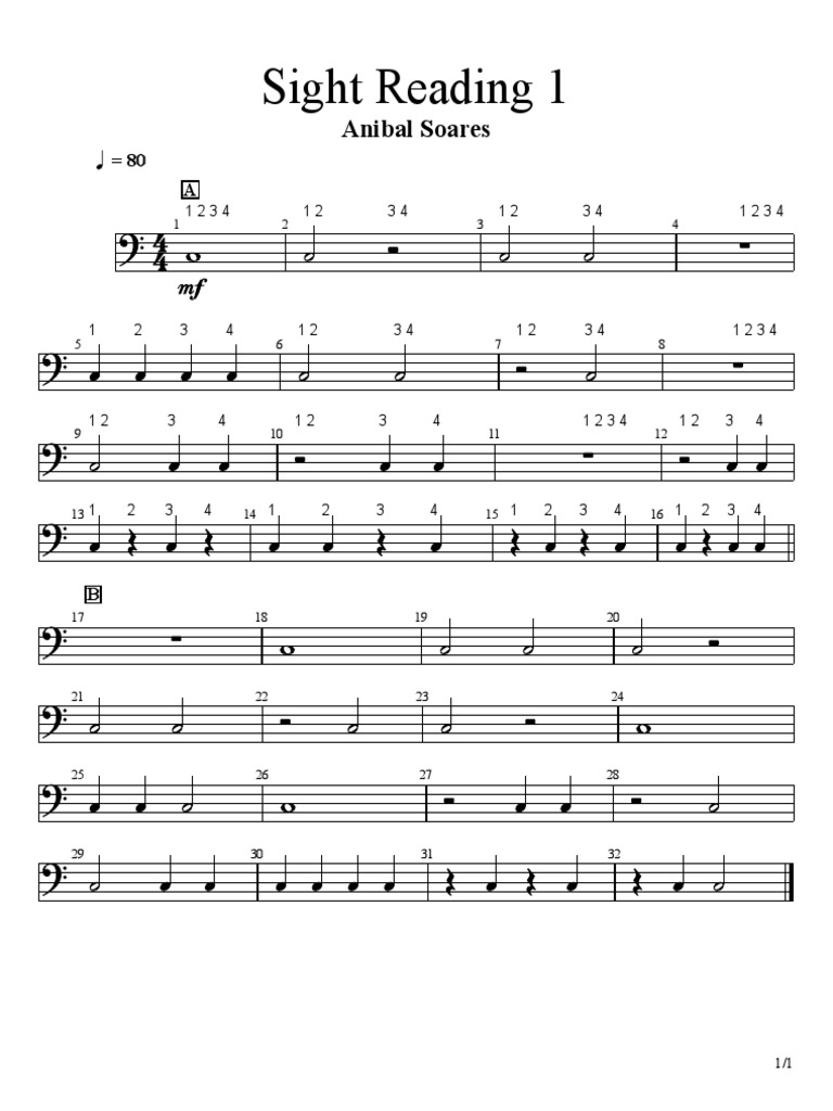 Sight Reading Exercises for Beginners | PDF