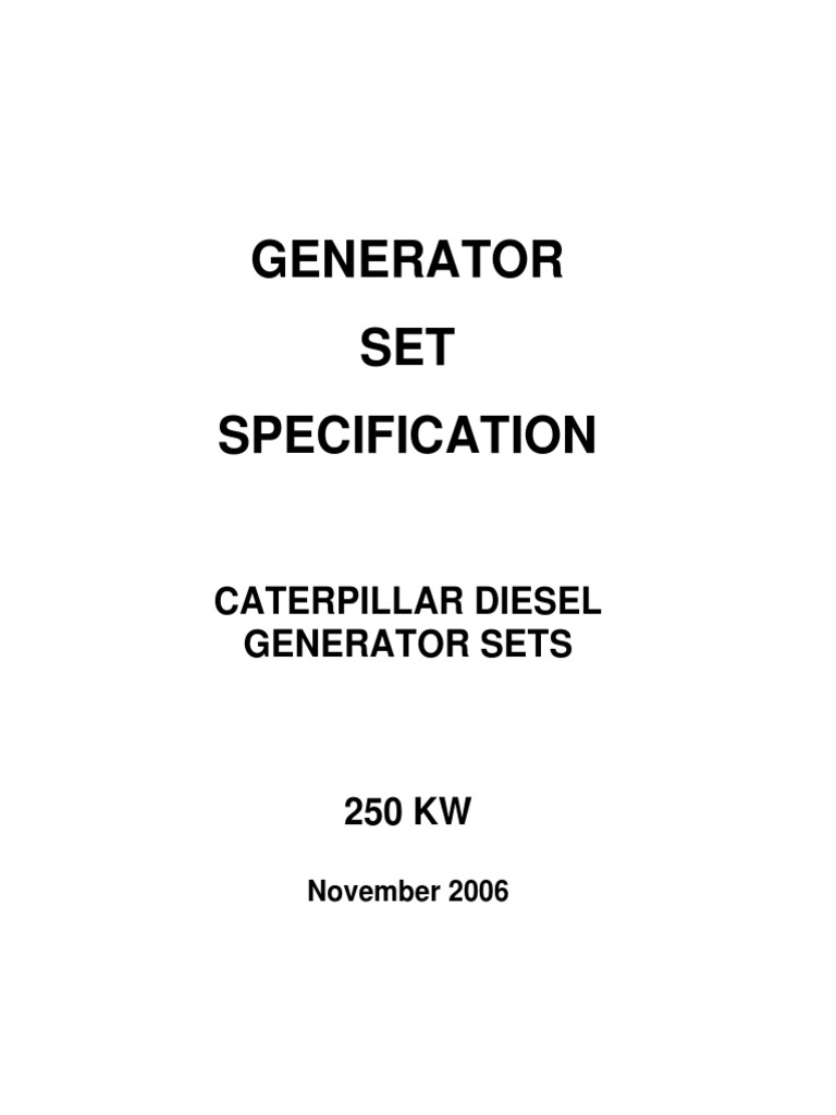 Generator SET Specification: Caterpillar Diesel Generator Sets | PDF ...
