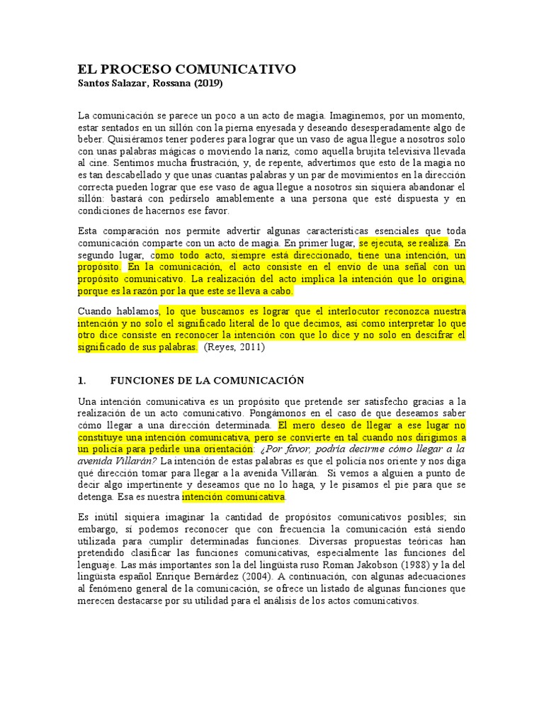El Proceso Comunicativo Rossana 1 | PDF | Comunicación | Poética