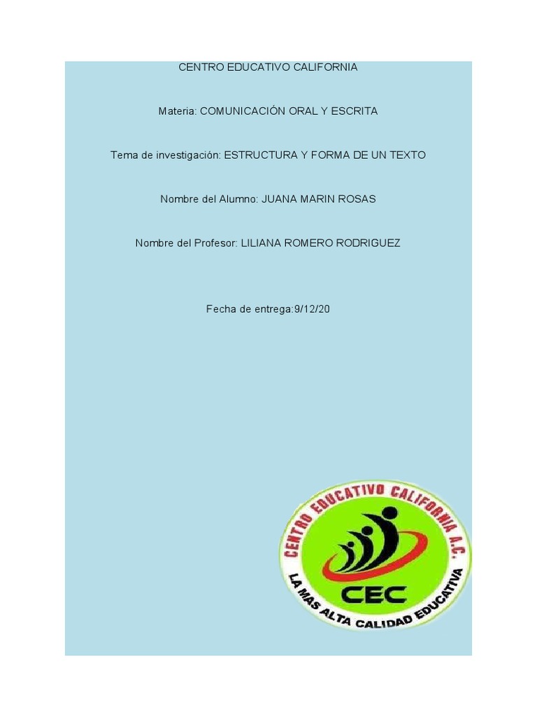 Estructura y Forma de Un Texto | Descargar gratis PDF | Narrativa ...