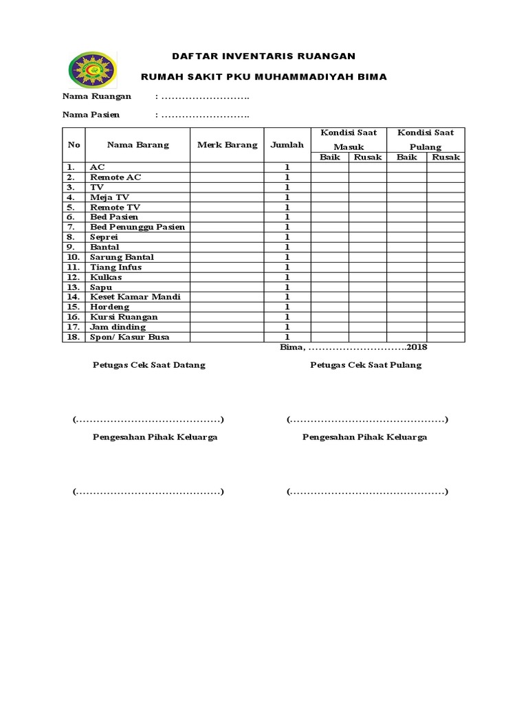 Daftar Inventaris Ruangan | PDF | Griya & Taman | Sains & Matematika