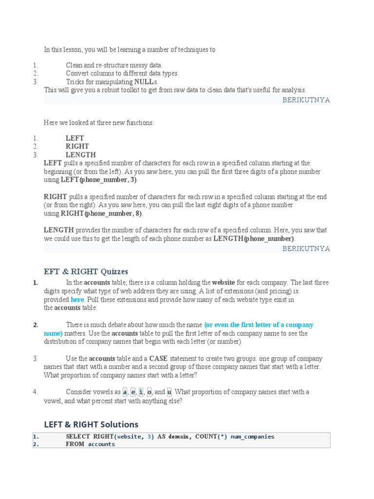 SQL Cleaning Data | PDF | Information Technology Management | Data ...