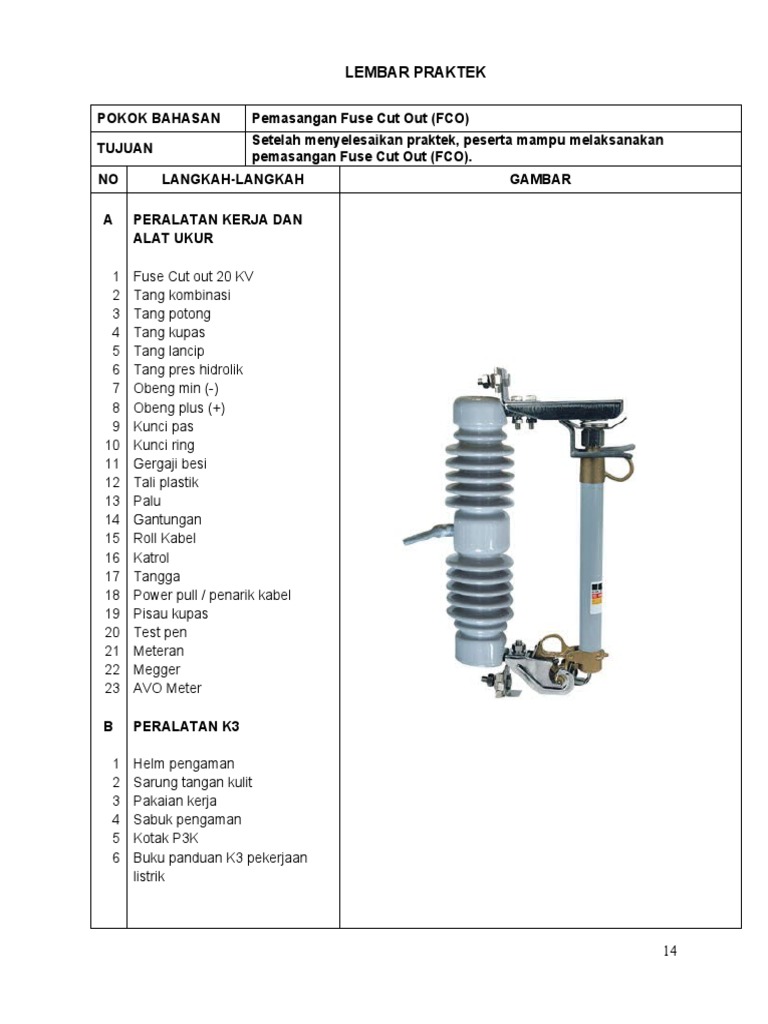 6.LEMBAR PRAKTEK FCO Dan ARRESTER | PDF