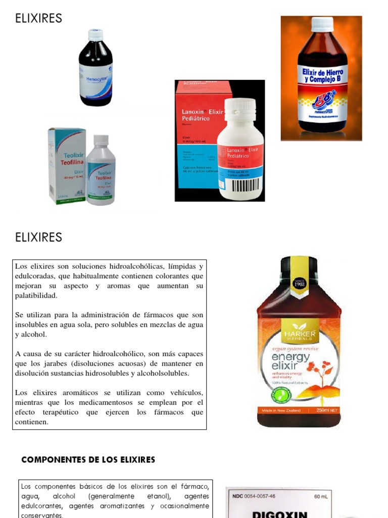 Elixir | PDF | Solubilidad | Alcohol
