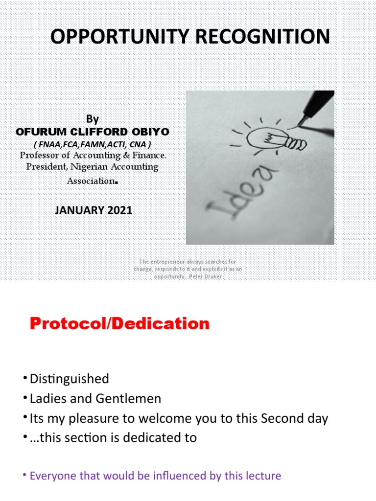 Day Three Opportunity Recognition | PDF | Entrepreneurship | Economies