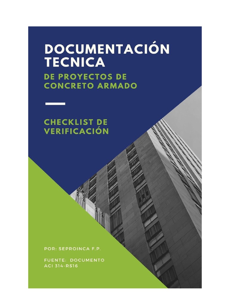 Checklist Documentación de Proyecto de Edificación | PDF | Hormigón | Acero