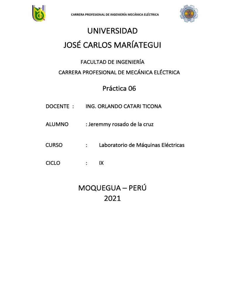 PRACT 6 Lab Maq | PDF | Transformador | Ingenieria Eléctrica