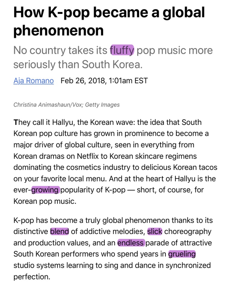 How K-Pop Became A Global Phenomenon - Vox | PDF | South Korea | World ...