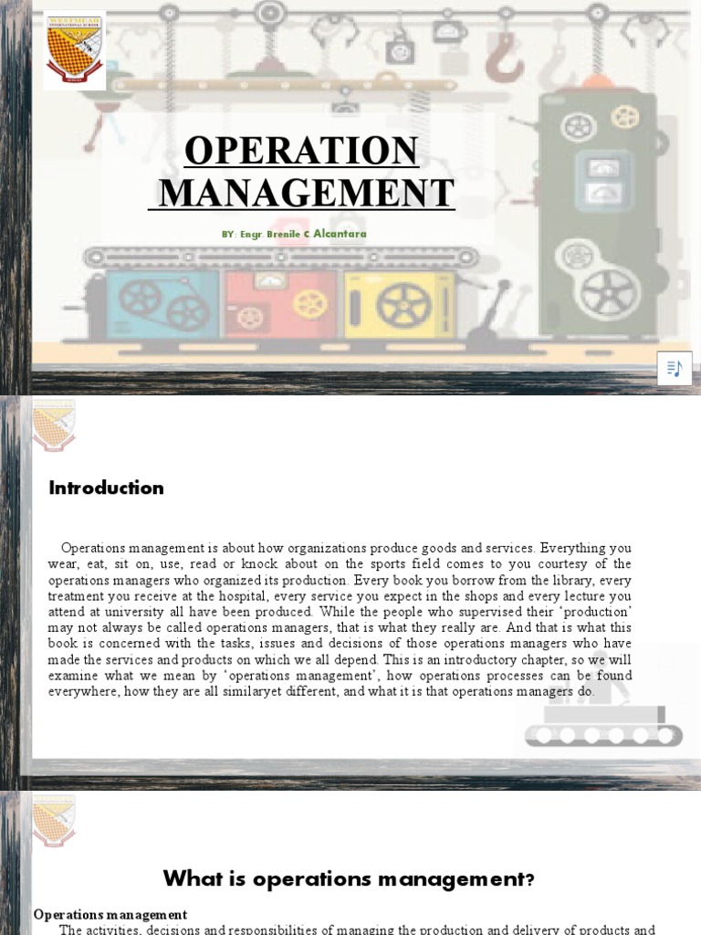 OM Chapter 1 | Download Free PDF | Operations Management | Information