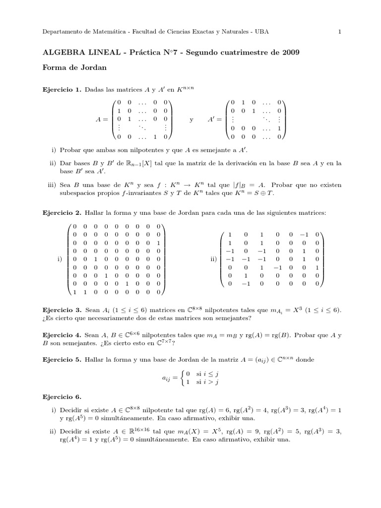 Practica 7 | PDF | Mapa lineal | Valores propios y vectores propios