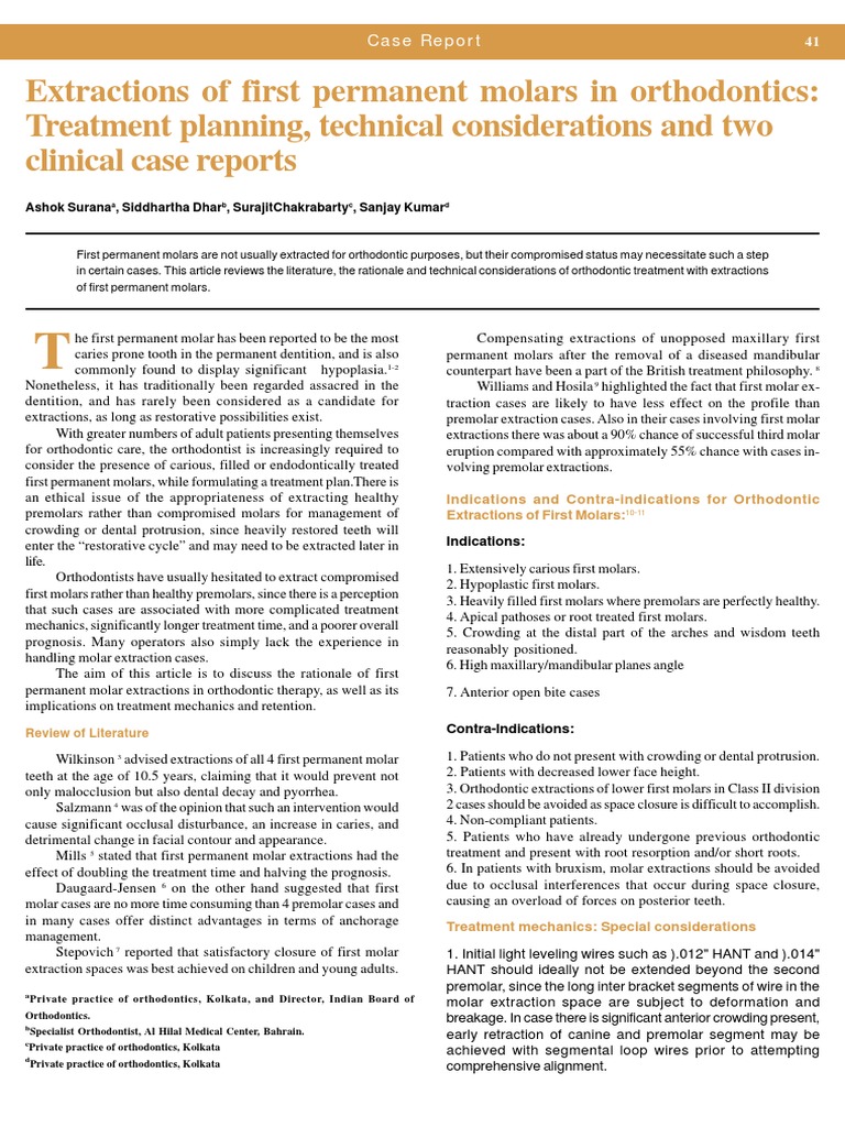 Orthodontic Molar Extraction Guide | PDF | Orthodontics | Face