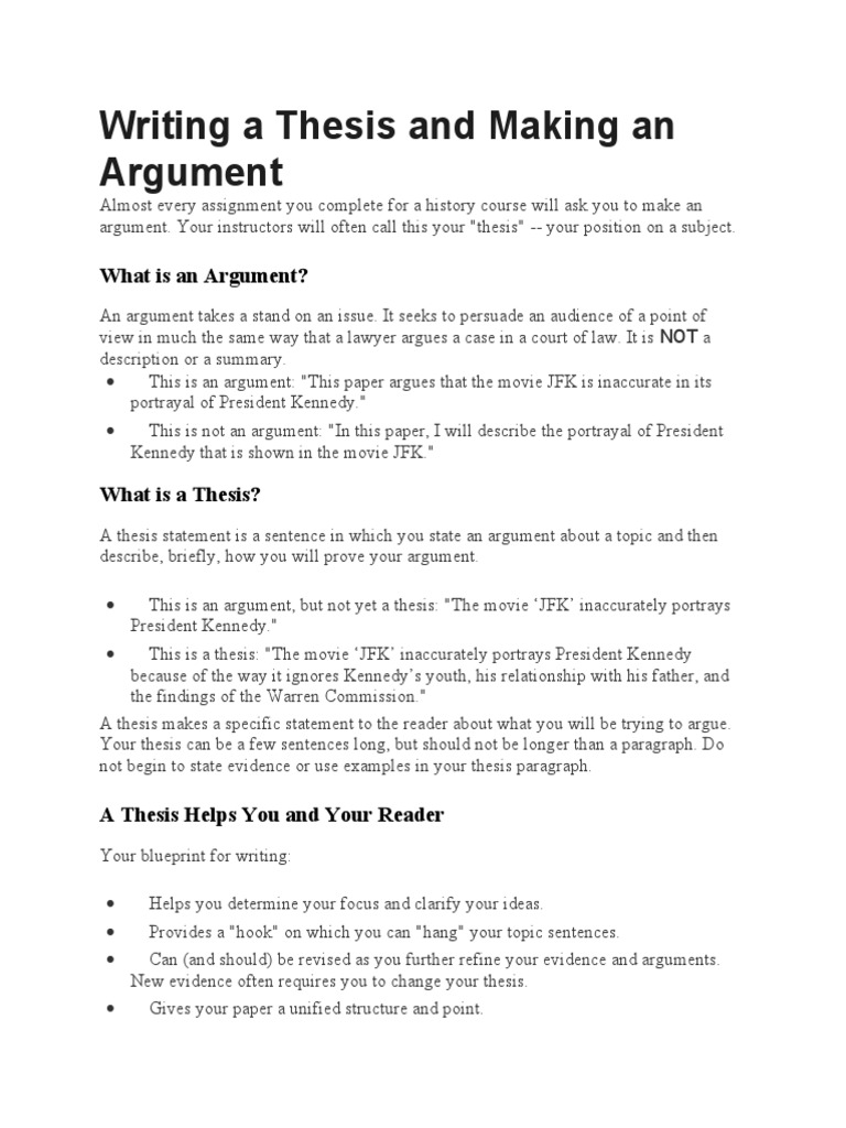 Crafting a Strong Thesis Statement | PDF | Argument | Lawyer