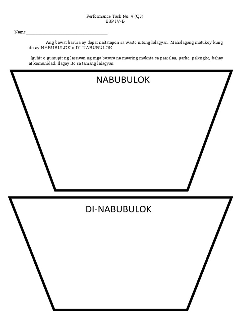 Performance Task No. 4 Esp q3 | PDF