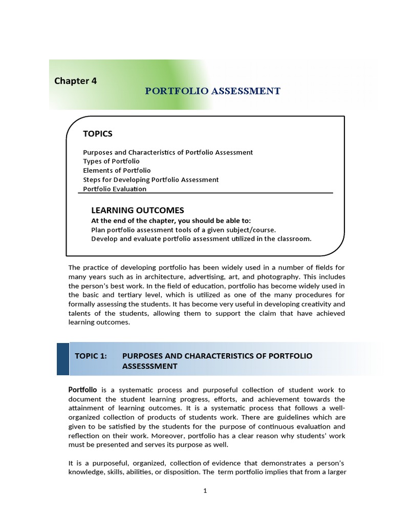 Understanding Portfolio Assessment | PDF | Educational Assessment ...