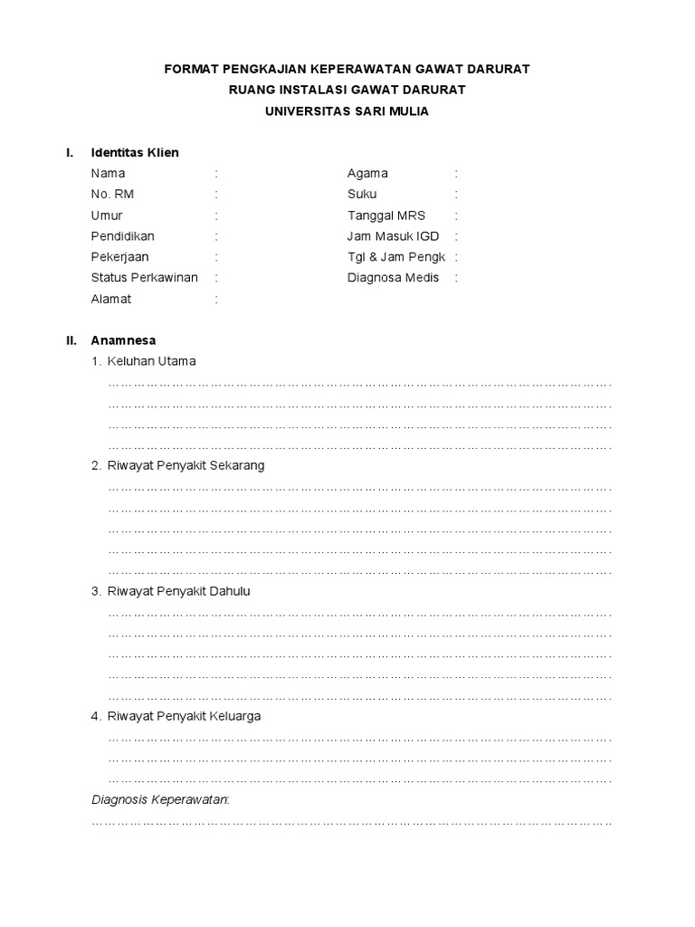 Format Pengkajian IGD New | PDF