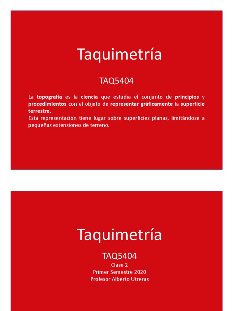 Introducción a la Taquimetría y Topografía | PDF | Distancia | Topografía