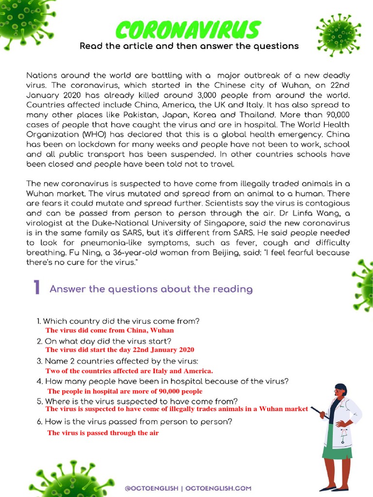 Reading Comprehension Coronavirus Wordsearches Worksheet Templates ...