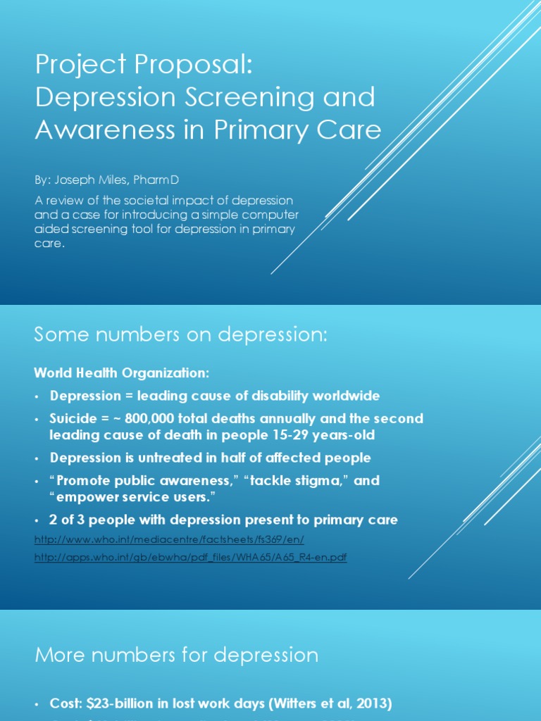 Depression Screening Slides | PDF | Screening (Medicine) | Major ...