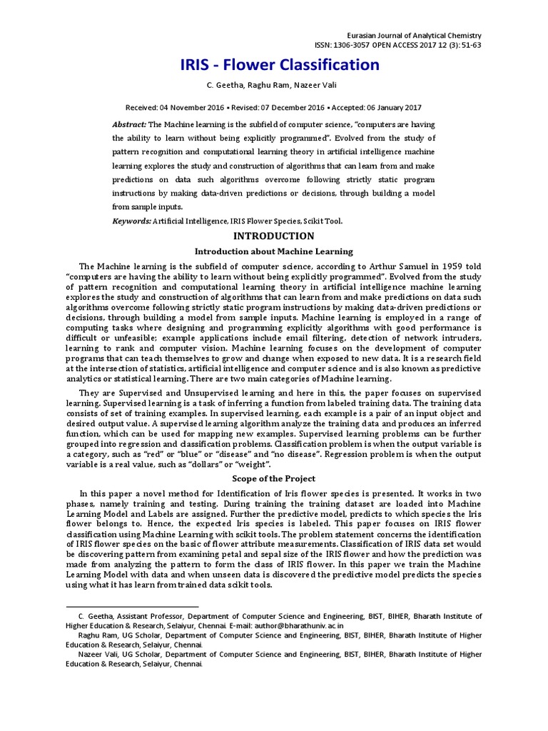 IRIS - Flower | PDF | Machine Learning | Statistical Classification