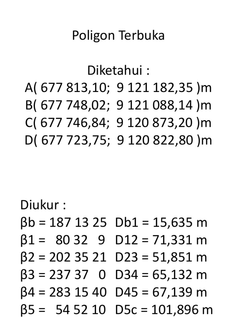 6 Contoh Poligon Terbuka | PDF