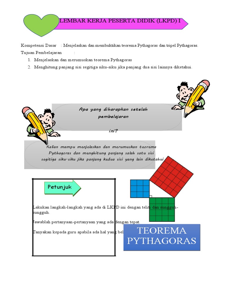 LKPD Pythagoras | PDF | Metode & Bahan Ajar