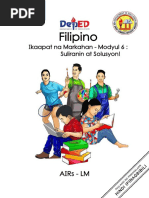 Filipino-3-Quarter-3-Week-3-Masabi-ang-Paksa-o-Tema-ng-Teksto-Kuwento-o-Sanaysay (Autosaved) | PDF