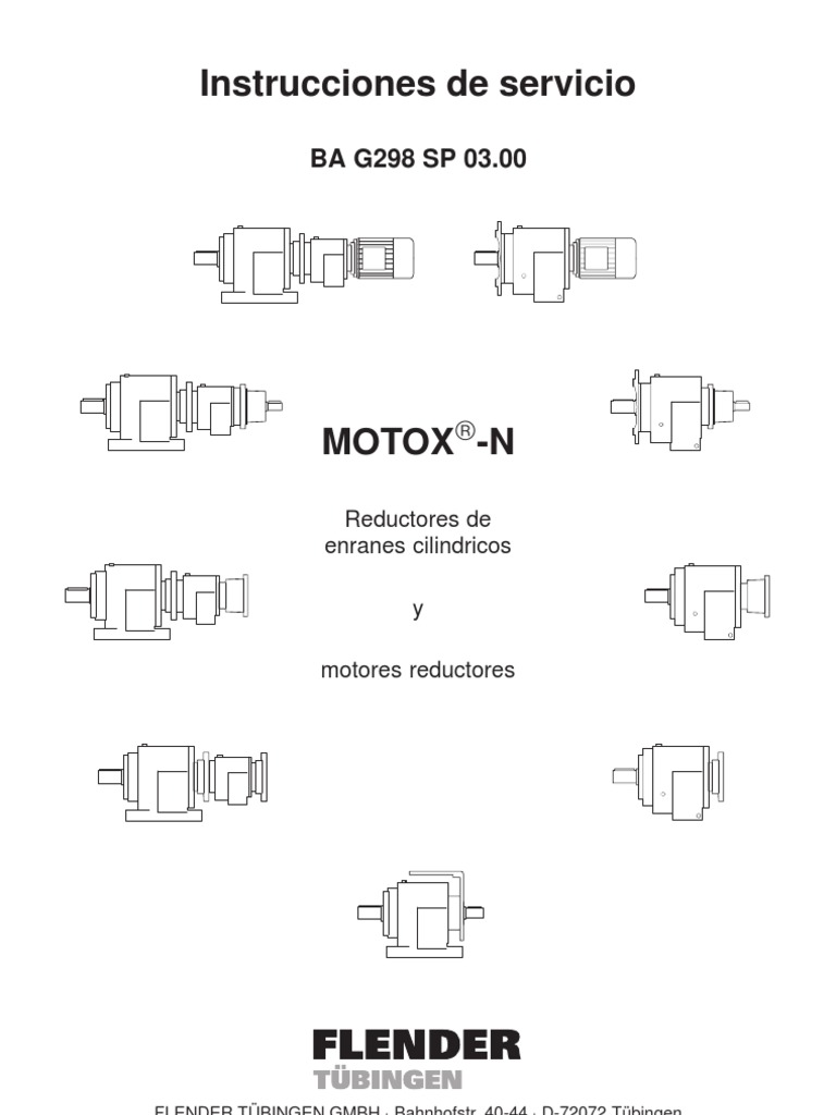 Instrucciones de Servicio Reductores Flender | PDF | Engranaje | Tornillo
