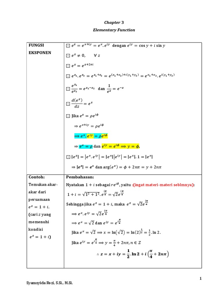 Elementary Functions | PDF